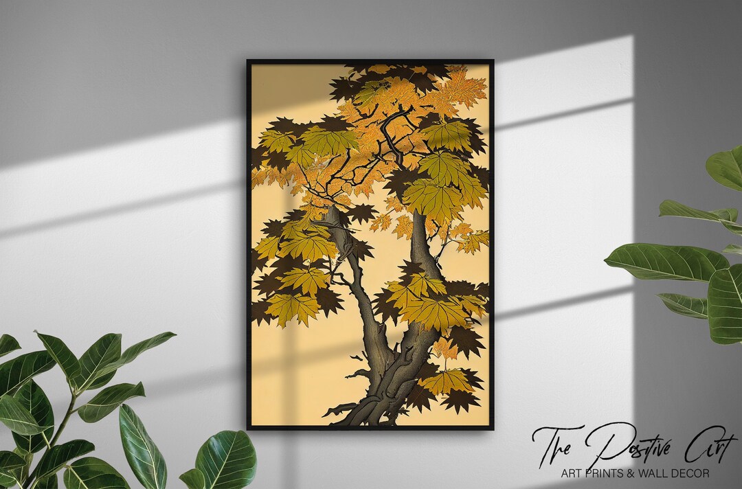 Maple Tree Ukiyo-e Printable Art, Traditional Japanese Woodblock Print ...
