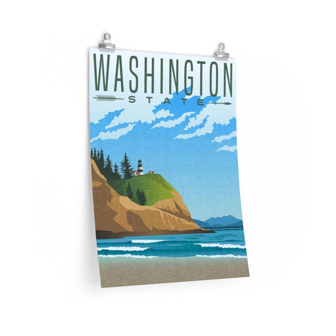 Washington Vintage Travel Poster Retro Style Travel Print US - Etsy
