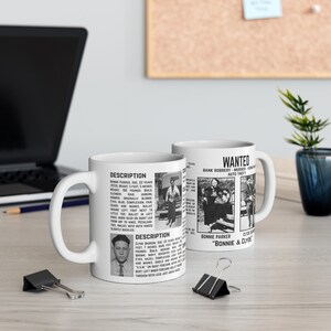 Bonnie and Clyde Mug, Police Mugshot, FBI Wanted Poster, Criminal Cup ...