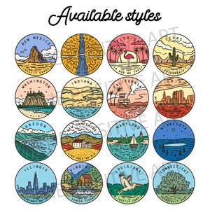 All US States Badges, Each State Travel Pin Button, Your State Travel ...