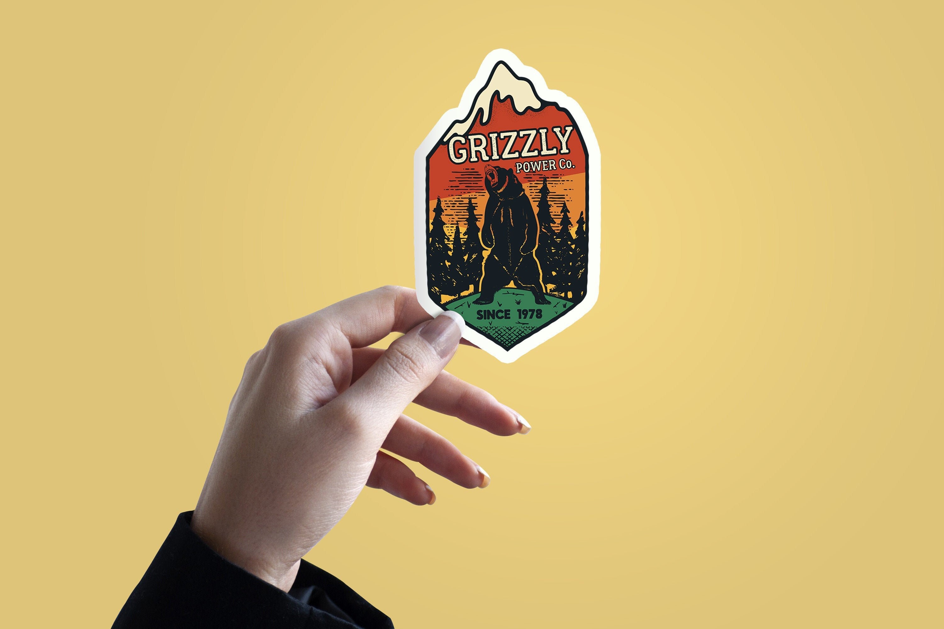 Wild Grizzly Sticker Big Sticker Adventure Large Sticker | Etsy