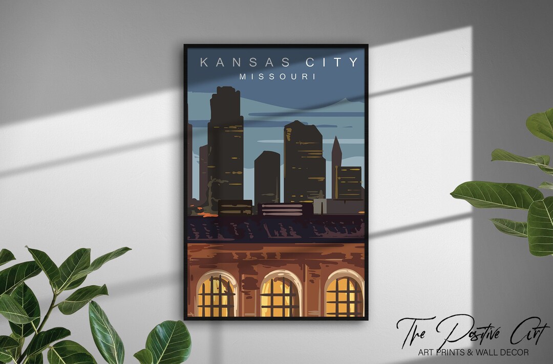 Kansas City Vintage Travel Poster, Missouri Retro Travel Print, US ...