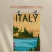 Italy Vintage Travel Poster, Retro Style Travel Print, Lake Como Rustic ...