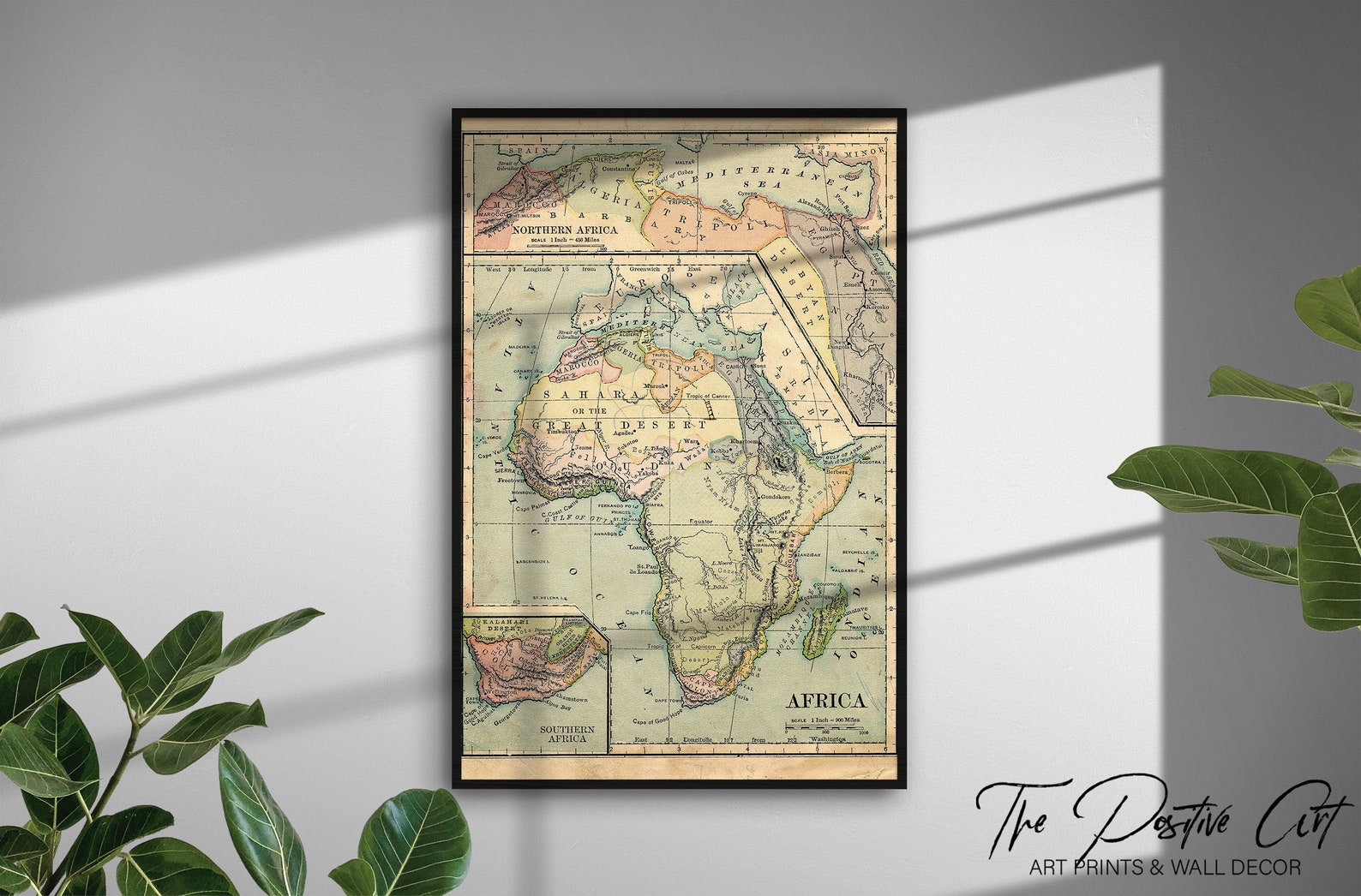 Africa Old Map 1875 Vintage Sahara Printed Map Retro | Etsy