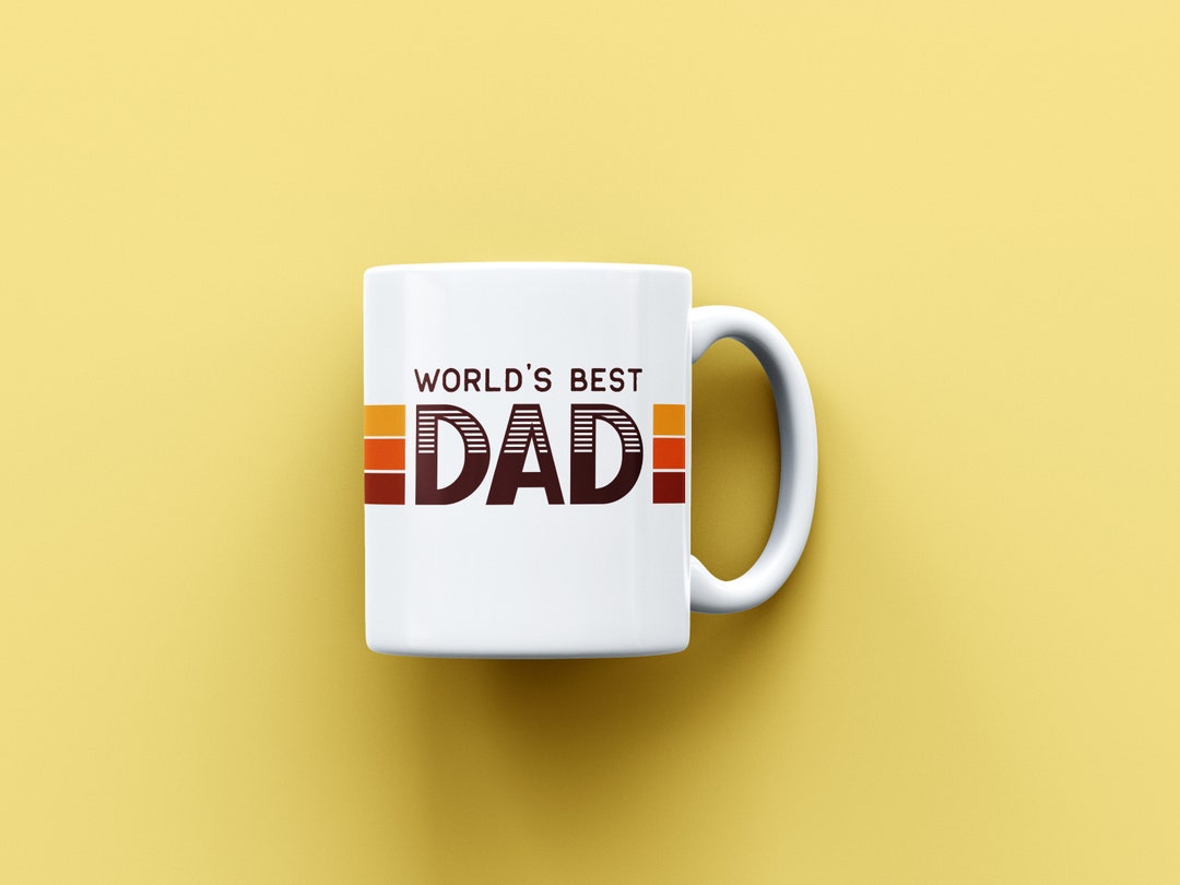 World's Best Dad Mug, Number One Dad Cup, Dad Retro Mug, Father's Day ...