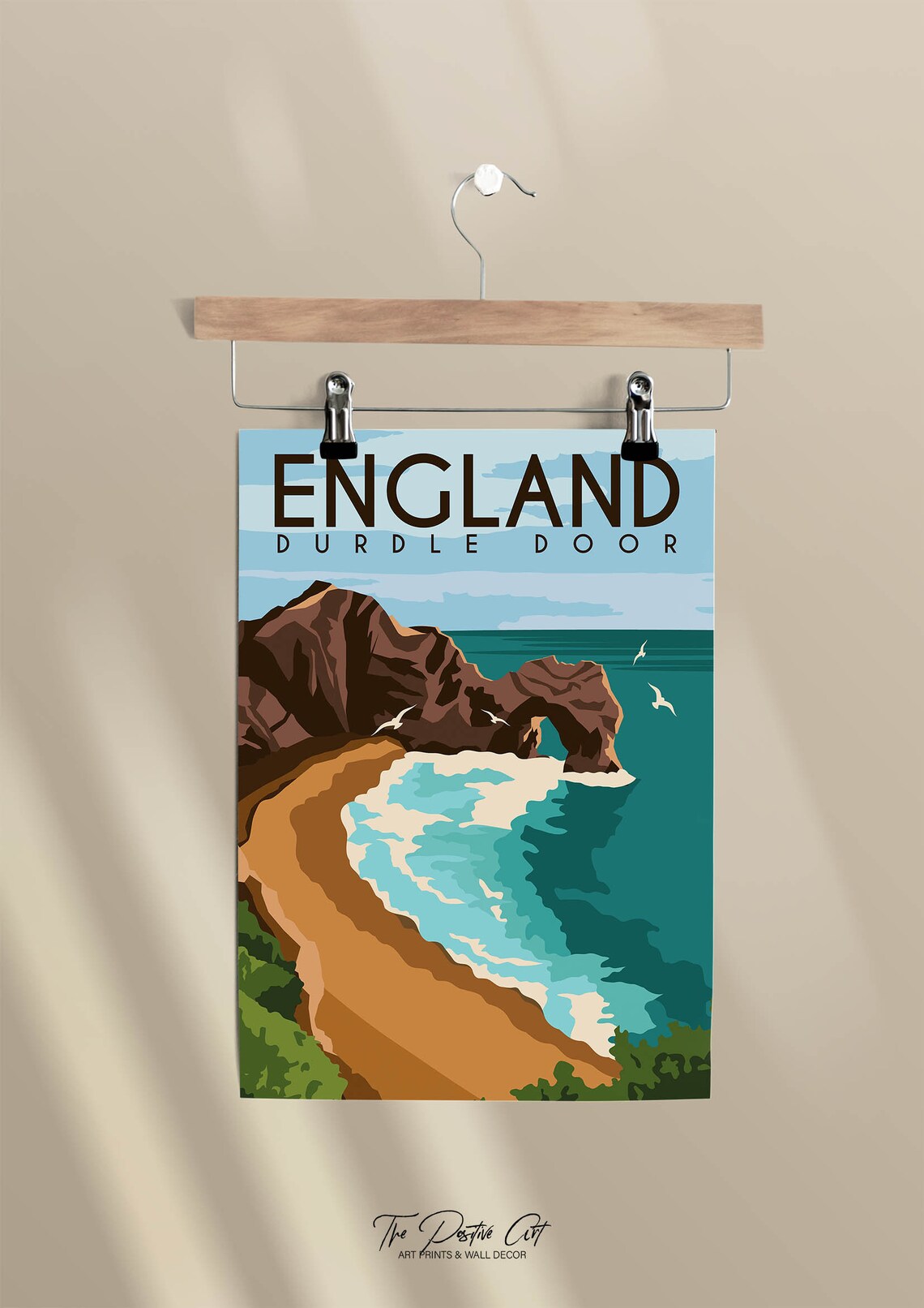 England Vintage Travel Poster Retro Style Travel Print Beach - Etsy