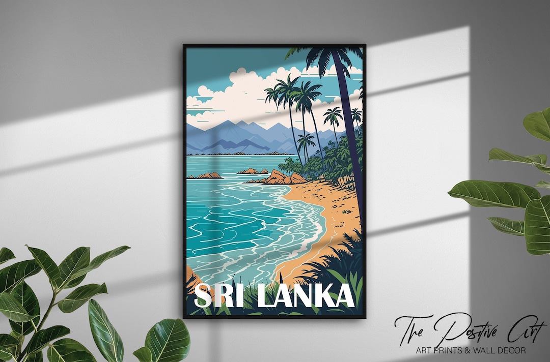 Sri Lanka Travel Poster, Ceylon Travel Print, Vintage Landscape Art ...