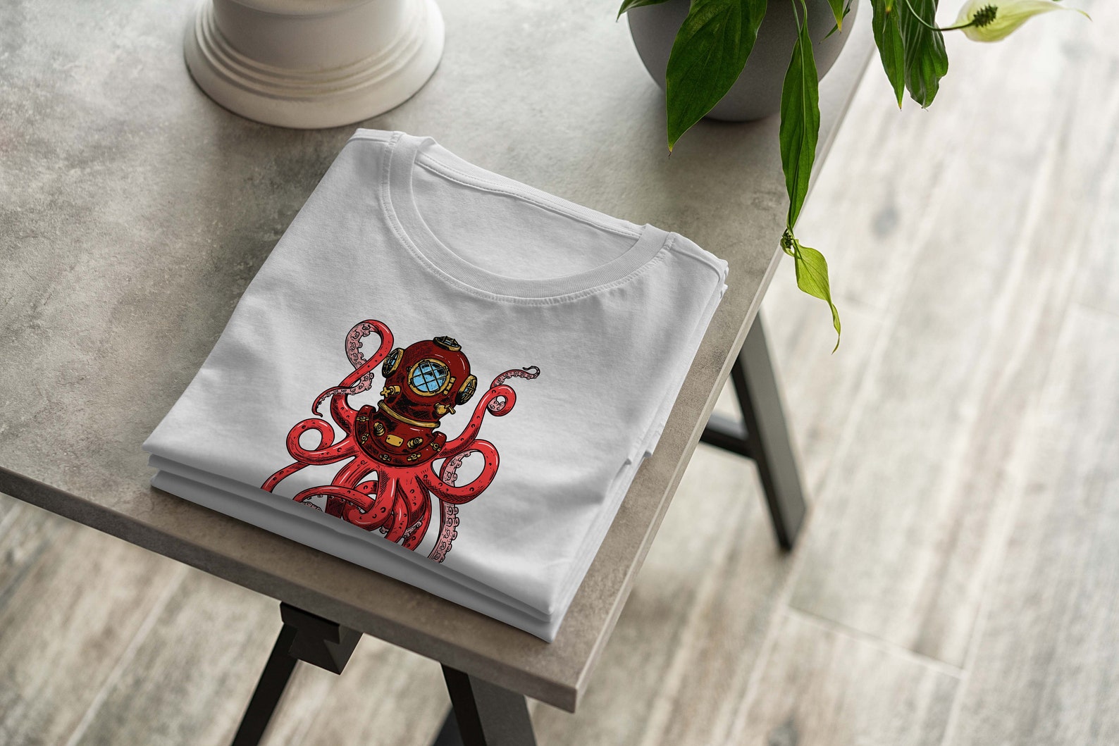 Octopus Graphic Unisex T-shirt Vintage Nautical Men Shirt - Etsy