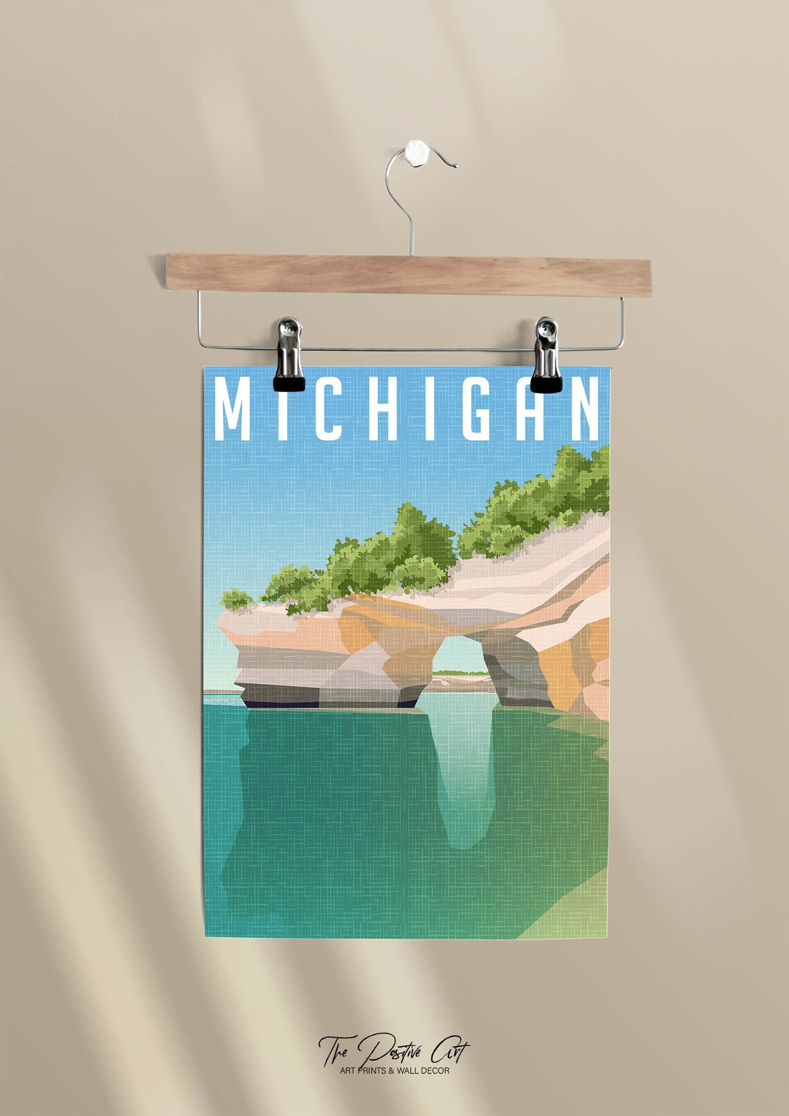 Michigan Vintage Travel Poster Retro Style Travel Print - Etsy