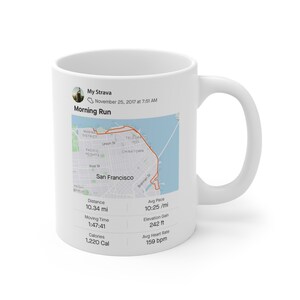 Strava Map Coffee Mug, Runner Mug Gift, Custom Running Sport Activity ...