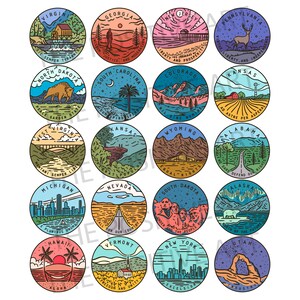 All US States Badges, Each State Travel Pin Button, Your State Travel ...