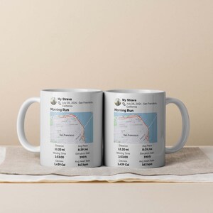 Strava Map Coffee Mug, Runner Mug Gift, Custom Running Sport Activity ...