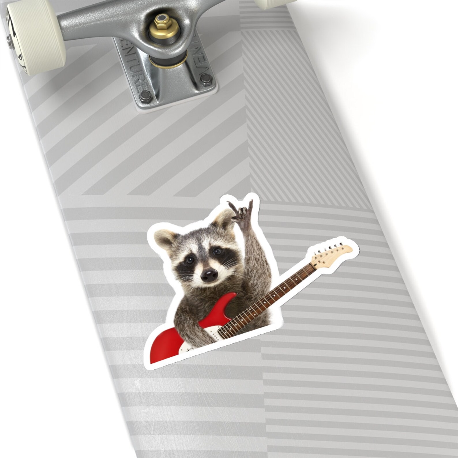 Raccoon With Guitar Sticker Funny Raccoon Rock N Roll - Etsy