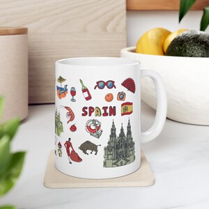 Spain Travel Mug, Madrid Tea Cup, Spanish Vacation Souvenir, Barcelona ...