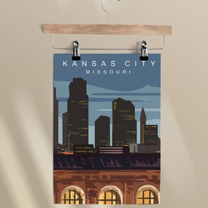 Kansas City Vintage Travel Poster, Missouri Retro Travel Print, US ...