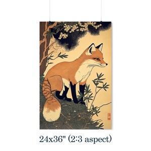 Fox Ukiyo-e Printable Art, Traditional Japanese Woodblock Print ...