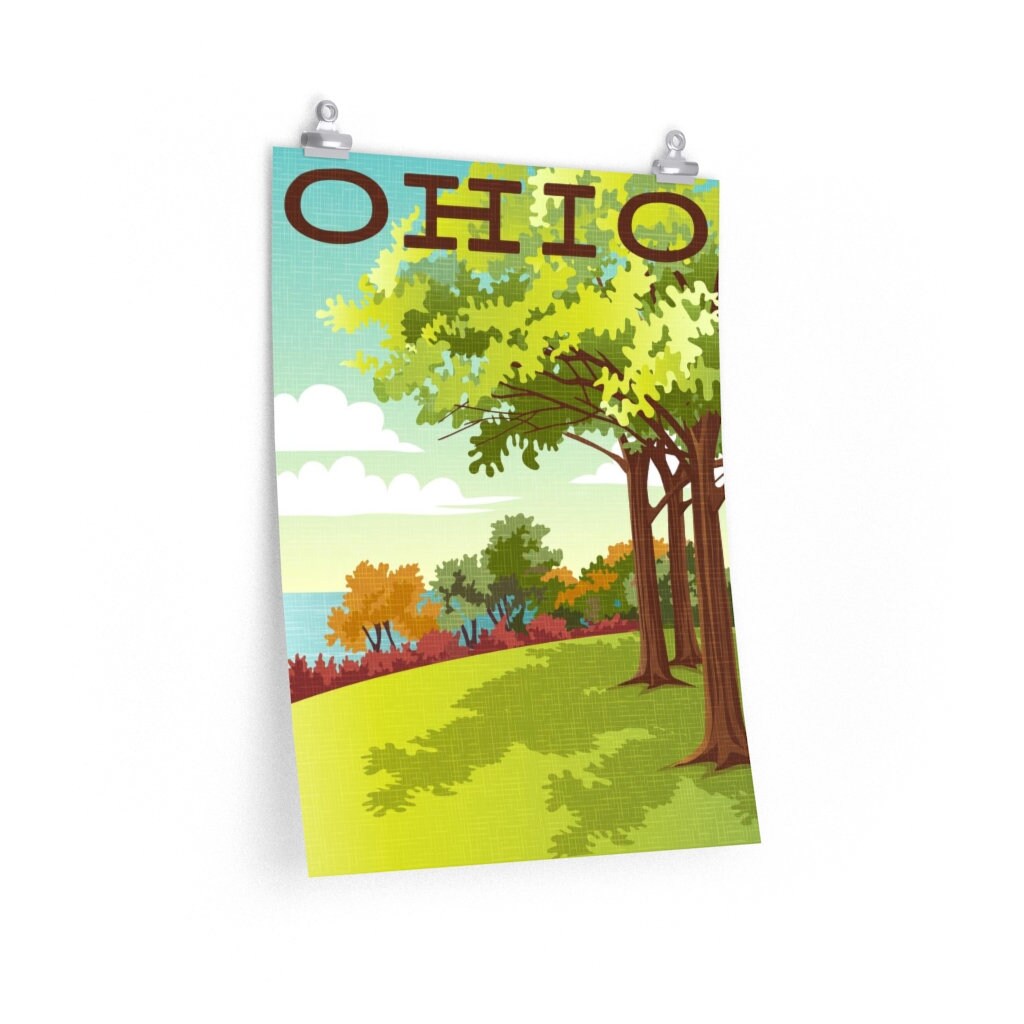 Ohio Vintage Travel Poster Retro Style Travel Print US - Etsy
