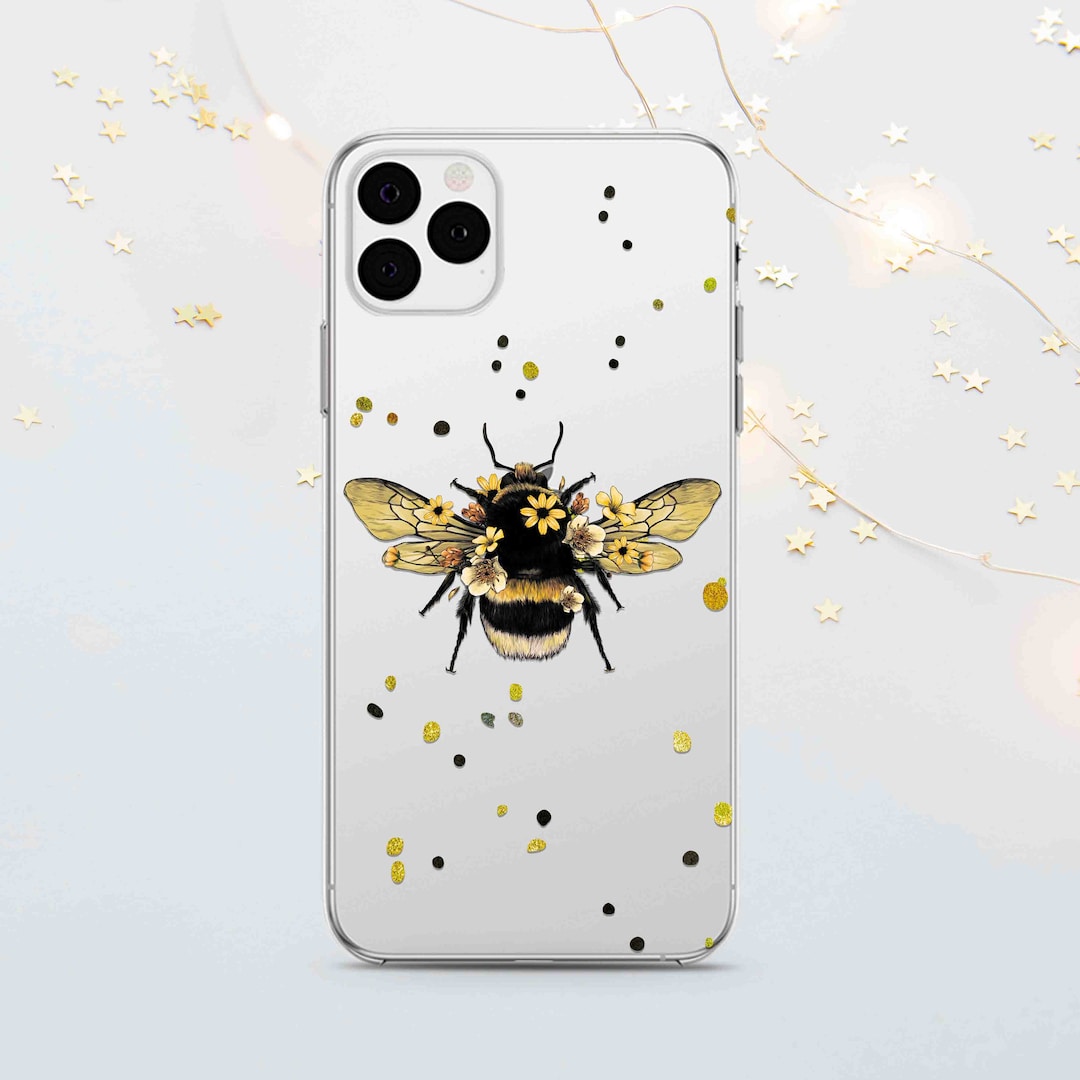Floral Bee Phone Case: Clear TPU Cover for Iphone, for Samsung, Google ...
