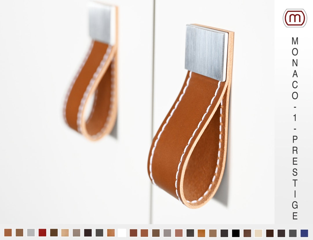 Leather Loops, Leather Cabinet Handles, Leather Pull Handles, Leather ...