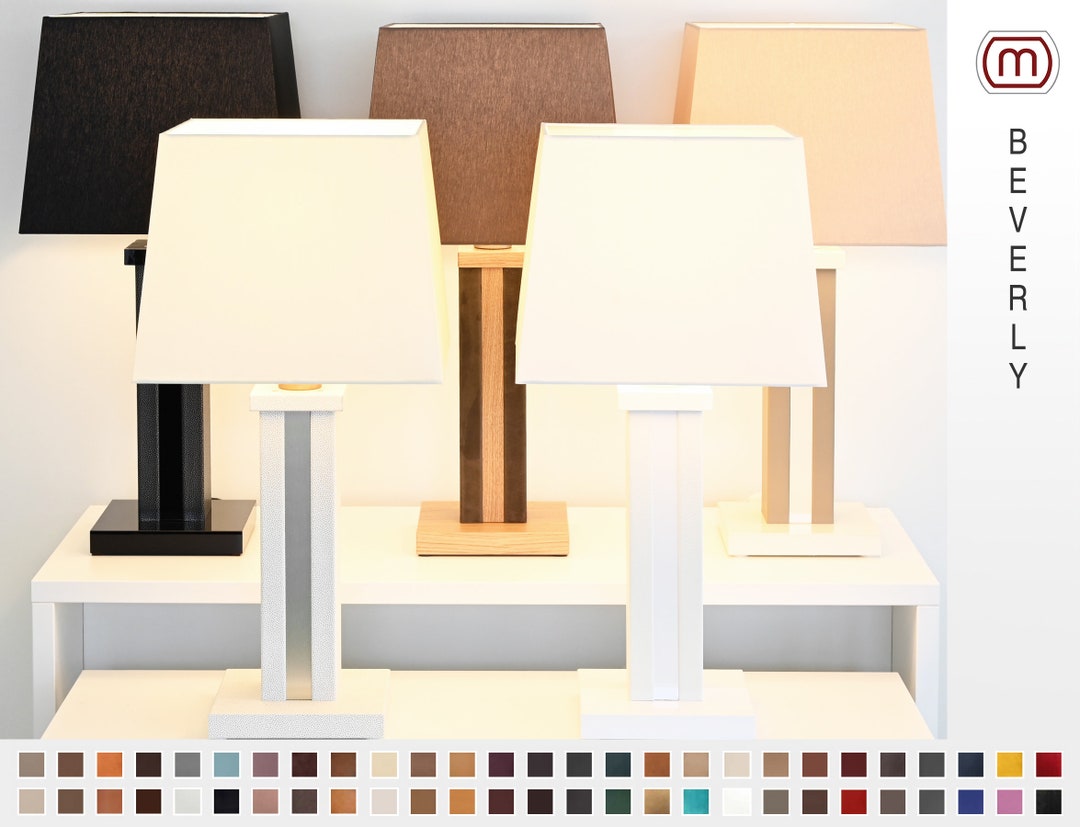 Design Lamp BEVERLY With Fine Leather Large Table Lamp - Etsy