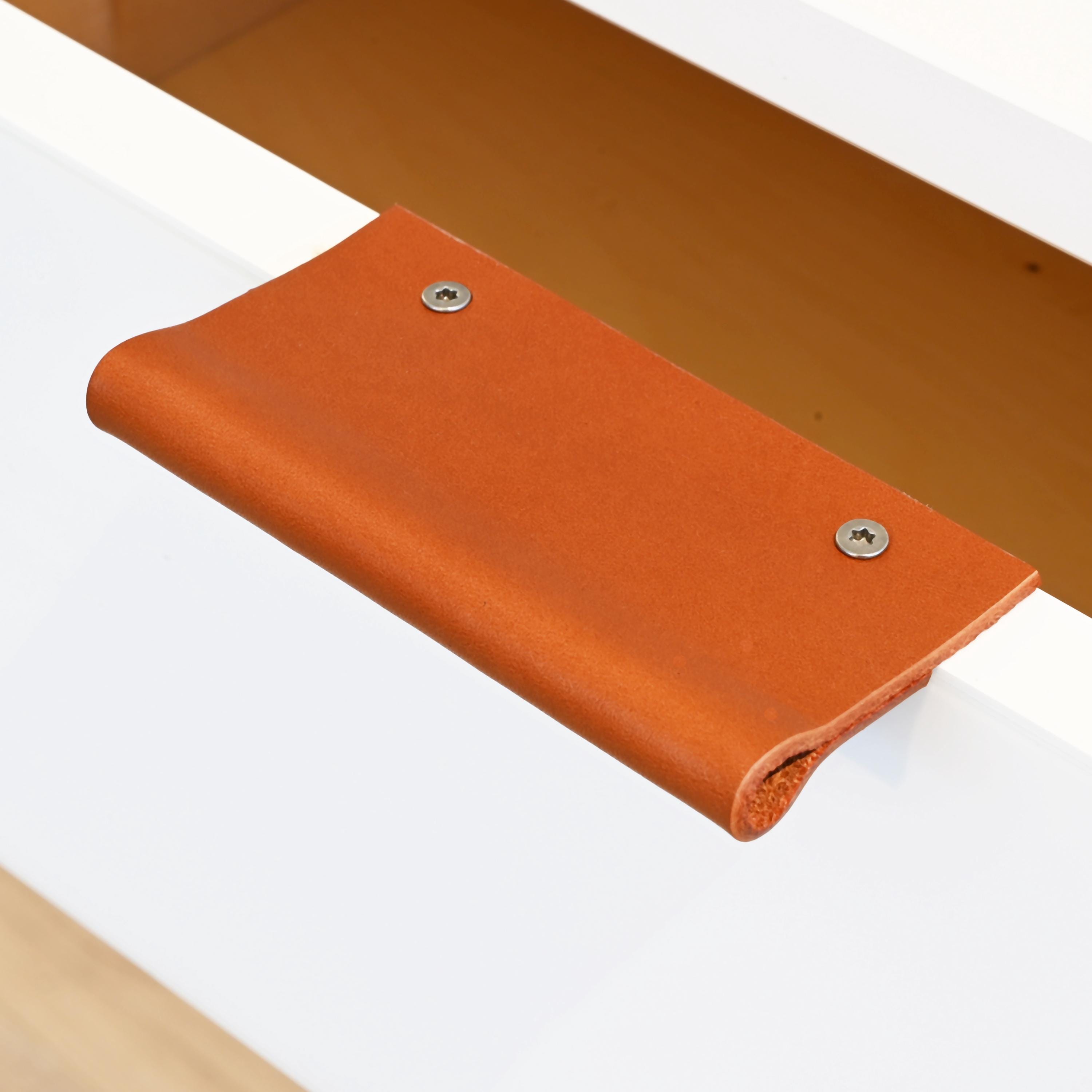 Slim Leather Edge Pull KENT-BASIC – Finger Pull for Narrow Gaps ...