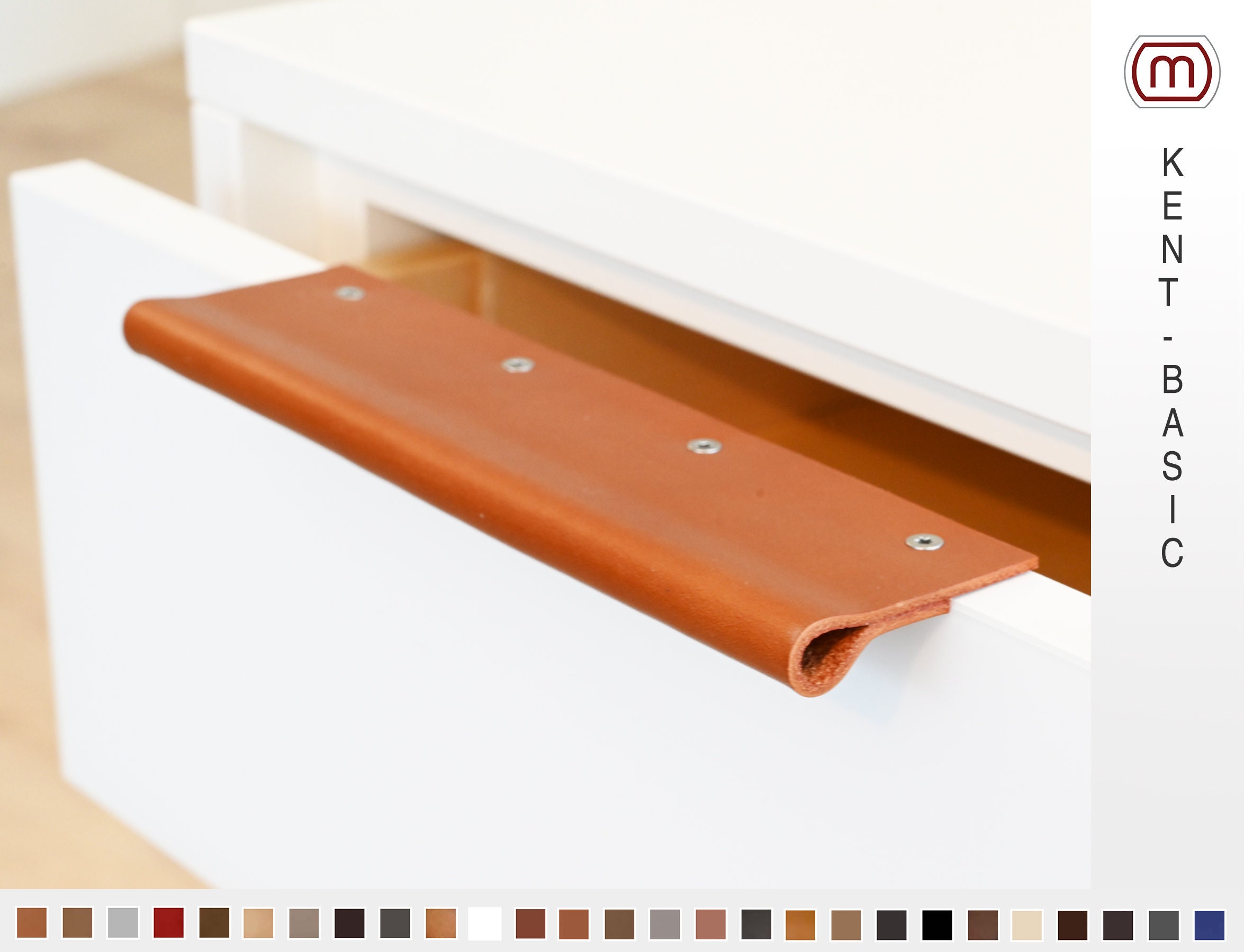 Slim Leather Edge Pull KENT-BASIC – Finger Pull for Narrow Gaps ...