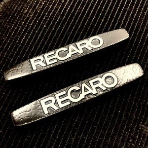 2x Recaro Badge Emblem Plakette Sport Seats Sitze Vintage Sport 70s/80s ...