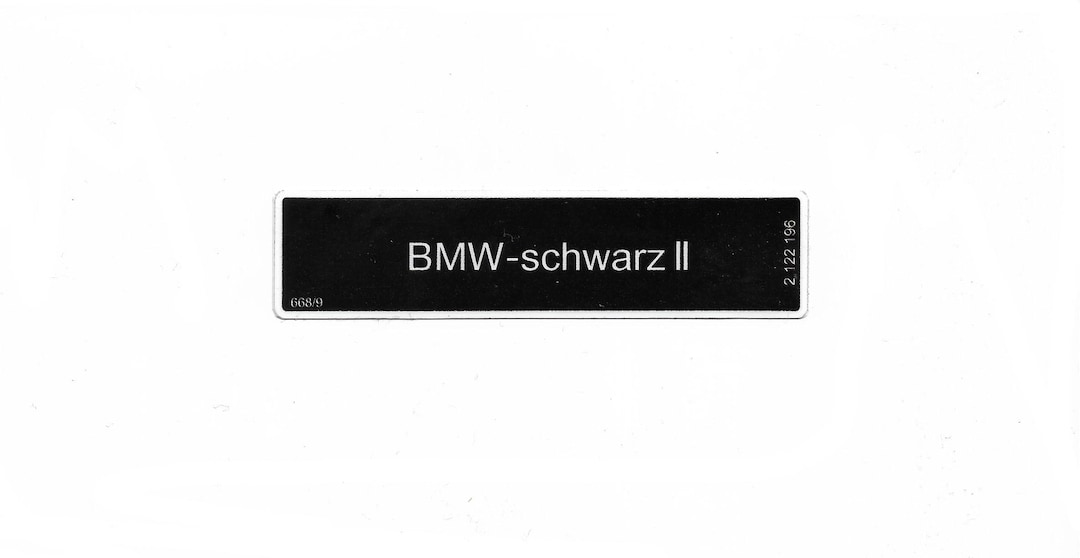 Bmw-schwarz II Paint Sticker Label Aufkleber E30, E24, E28, E23, E32 ...