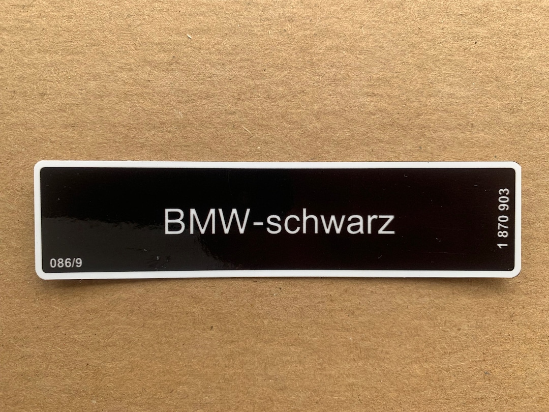 1x BMW Black Black 086 Paint Sticker Label E21, E30, E12, E24, E28, E23 ...