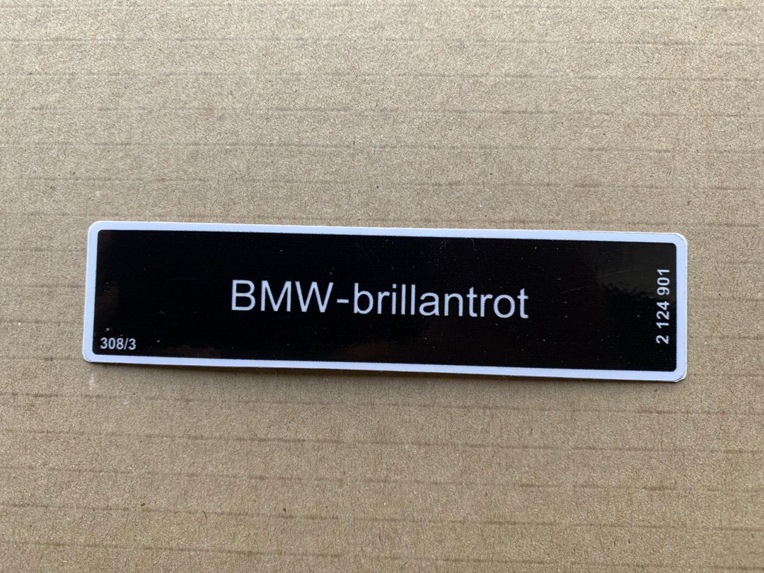 1x Bmw-brillantrot Paint Sticker Label BMW E30, E31, E32, E34, E36 ...
