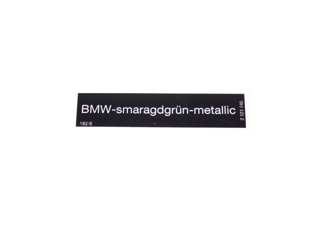 1x Bmw-smaragdgrun-metallic Paint Sticker Label E21 E30 E36 E24 E28 E34 ...