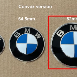 1x Diy Emblem/logo/badge BMW 82mm Convex Aluminum Sticker Fits to BMW ...