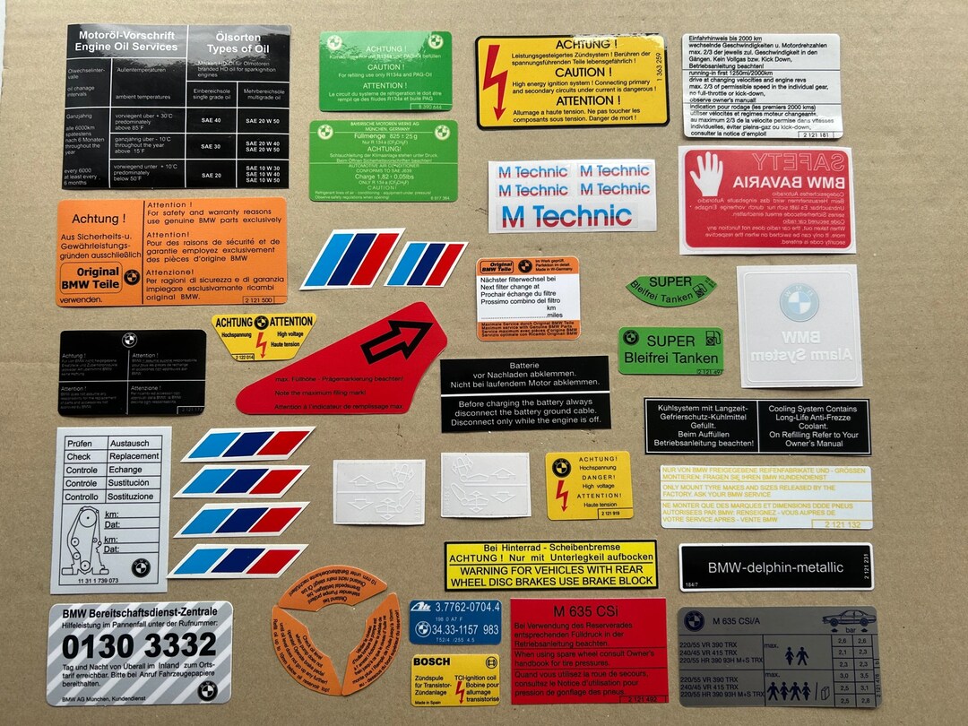 54pcs BMW E24 M635csi M6 635csi Stickers Set Decals Restoration Engine ...