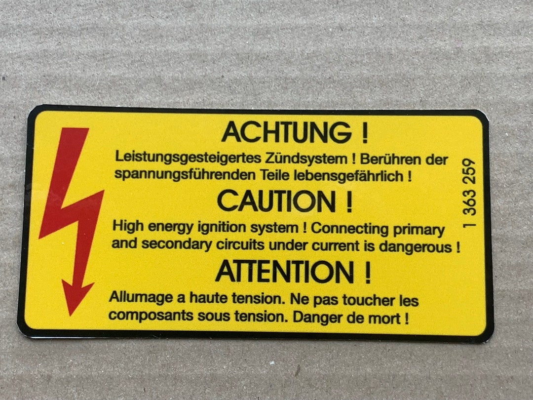 1x Information Sticker achtung CAUTION Attention 1363259 - Etsy Denmark