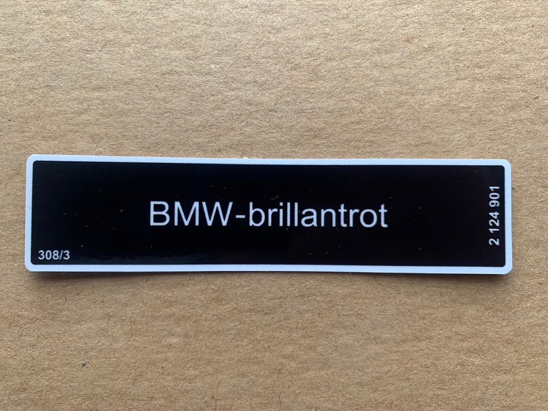 1x Bmw-brillantrot Paint Sticker Label E30 E31 E32 E34 E36 M3 M5 ...