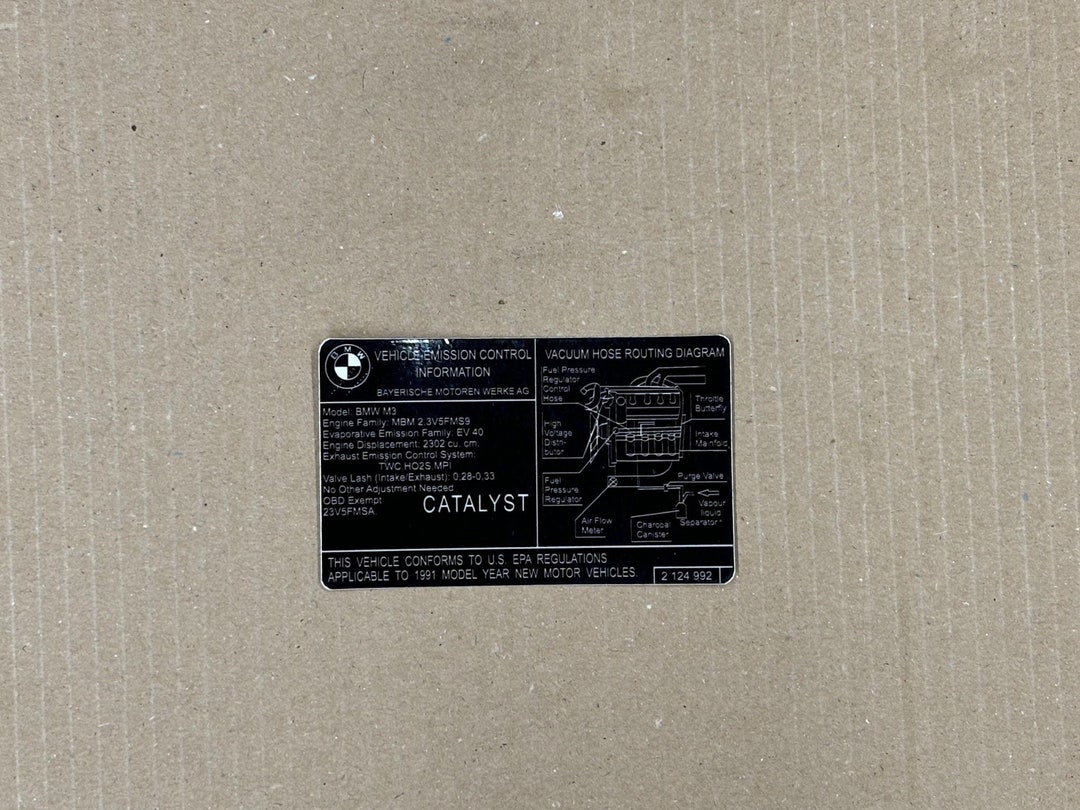 1x Information Sticker Decal CATALYST BMW M3 E30 #2124992 - Etsy