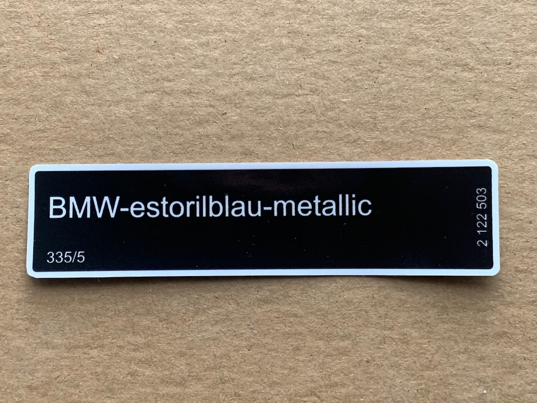 1x Bmw-estorilblau-metallic Paint Sticker Label E36 E46 E30 M3 Z3M ...