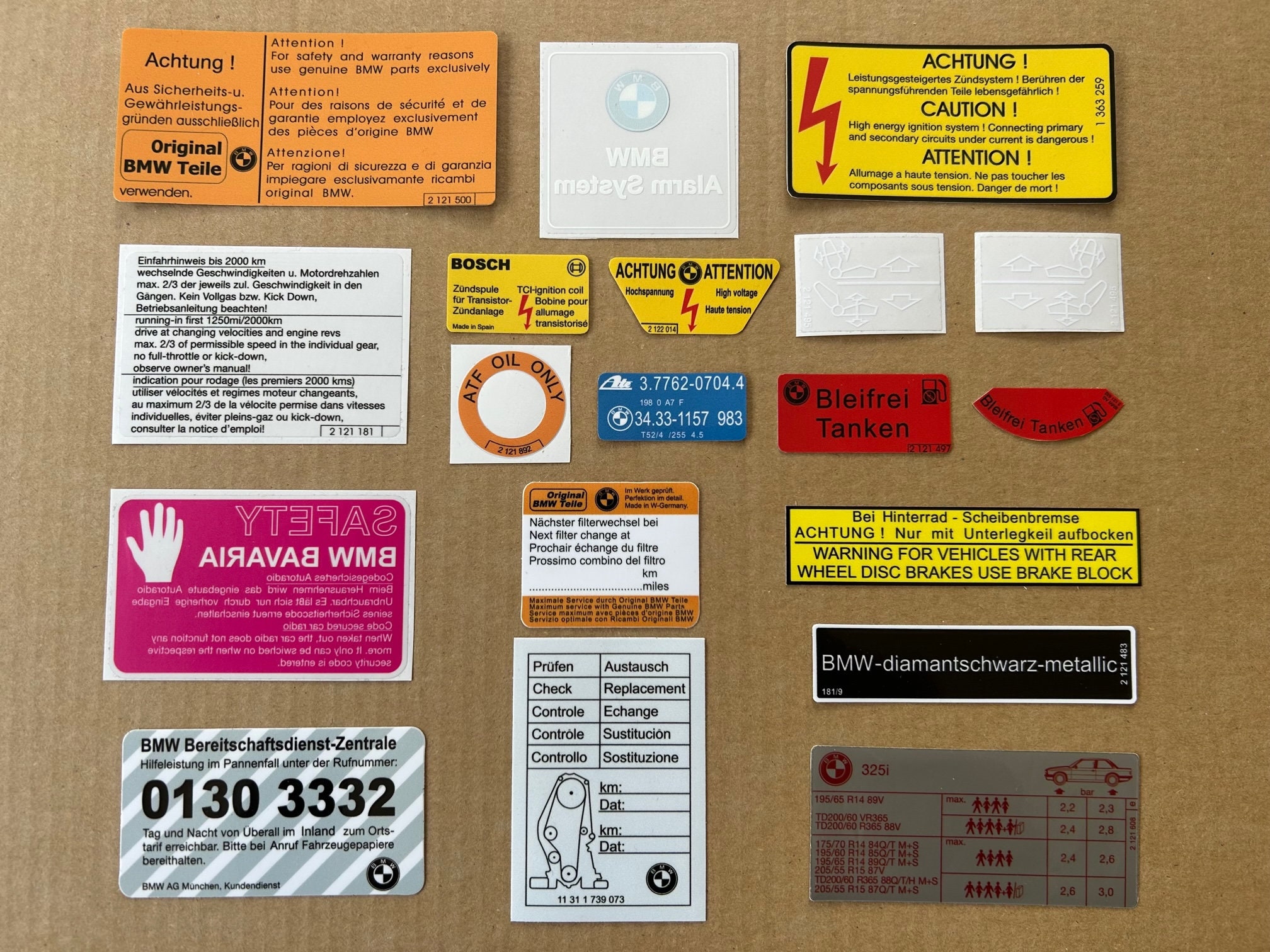19pcs BMW E30 STANDARD Set 323i 320i 325i 324td 318i 316i Stickers Set ...