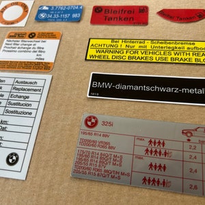 19pcs BMW E30 STANDARD Set 323i 320i 325i 324td 318i 316i Stickers Set ...