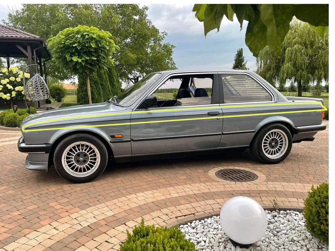 BMW E21 E24 E30 M-technic M-technic BLACK Decor Set Stickers (2-door ...