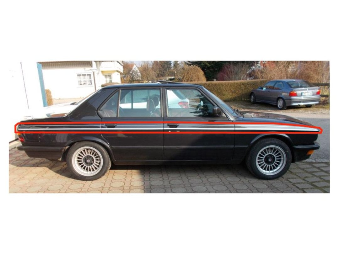 BMW E28 E23 E12 E30 SILVER M-technic Decor Set Stickers (4-door) (8pcs ...