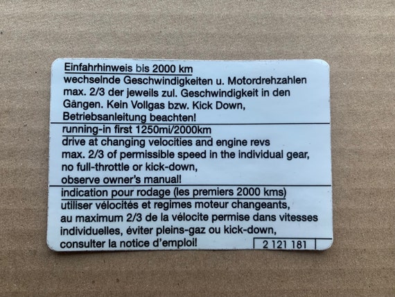 1x Label Windshield Warning Sticker BMW - Etsy