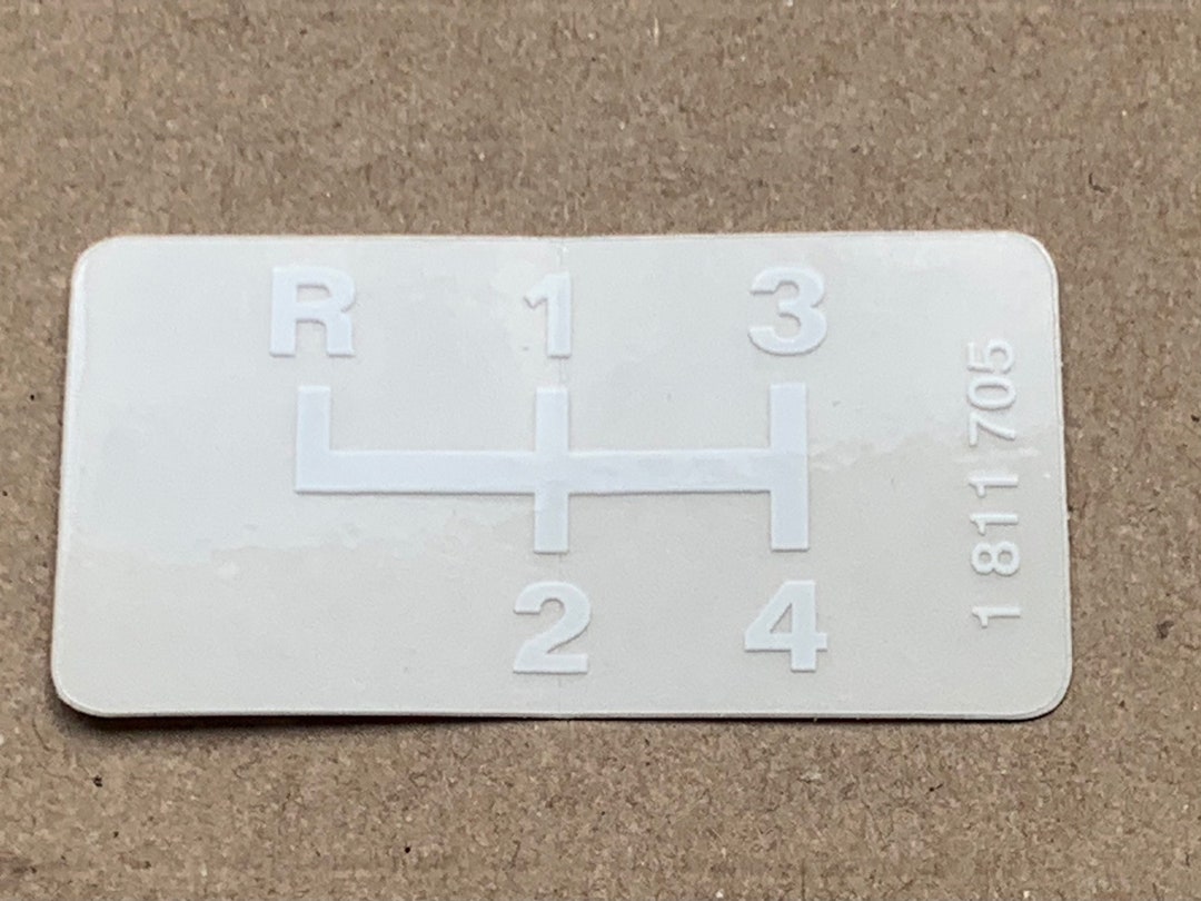 1x 4 Speed Gearbox Letter Sticker Label Diagram BMW E21 E9 E12 E23 E24 ...
