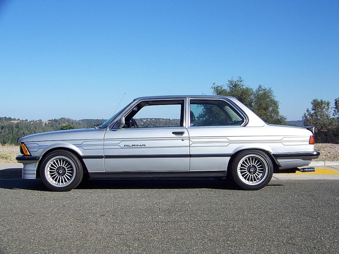 2d Alpina SILVER-SLIM Decors Stickers BMW E21 E10 E24 E30 2-doors (7pcs ...