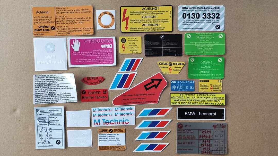 47pcs Stickers Set BMW E30 325i 325ia Decals Restoration Engine Bay - Etsy