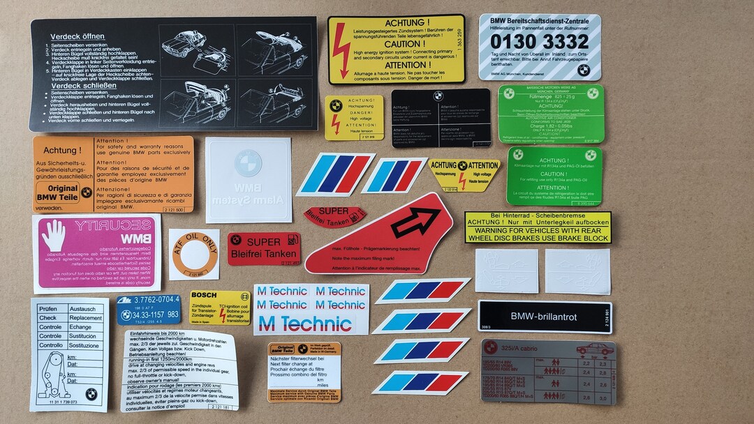 48pcs Full BMW E30 Convertible Stickers Set BMW E30 325i 320i 318i ...