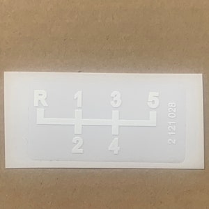 1x 5 Speed Gearbox Letter Sticker Label Diagram BMW E21 E9 E12 E23 E24 ...