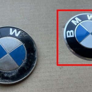 1x Diy Emblem/logo/badge BMW 82mm Convex Aluminum Sticker Fits to BMW ...