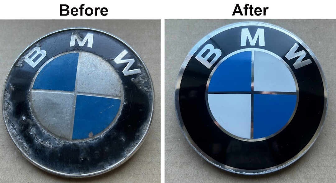 1x Diy Emblem/logo/badge BMW 82mm Convex Aluminum Sticker Fits to BMW ...