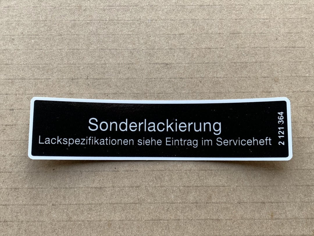 1x Sonderlackierung Newest Individual Paint Sticker Label BMW E36/E38 ...